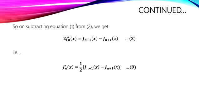Recurrence relation of Bessel's and Legendre's function | PPTX