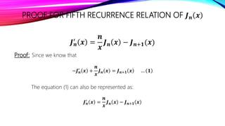 Recurrence relation of Bessel's and Legendre's function | PPTX