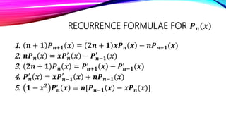 Recurrence relation of Bessel's and Legendre's function | PPTX