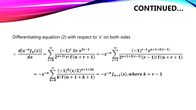 Recurrence Relation Of Bessel S And Legendre S Function