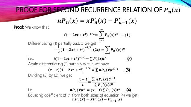 Recurrence Relation Of Bessels And Legendres Function
