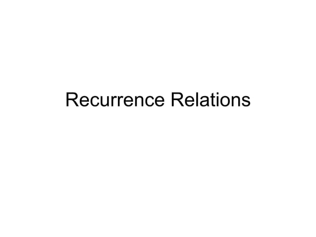 Recurrence relationclass 5 | PPTX