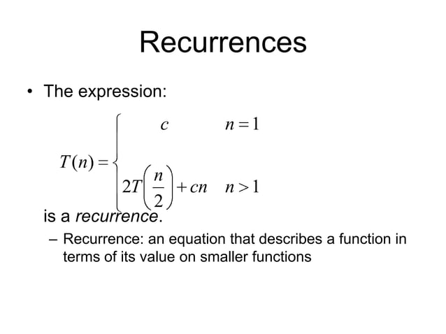 Recurrence Relationclass 5 Ppt