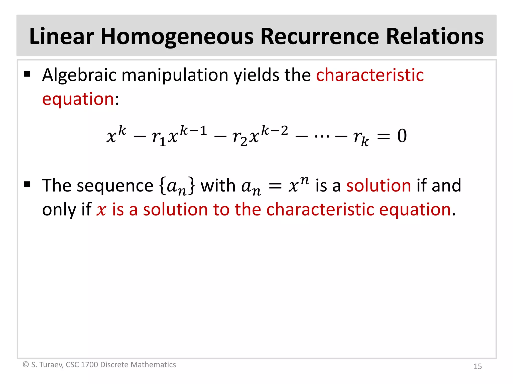 Recurrence relations | PDF