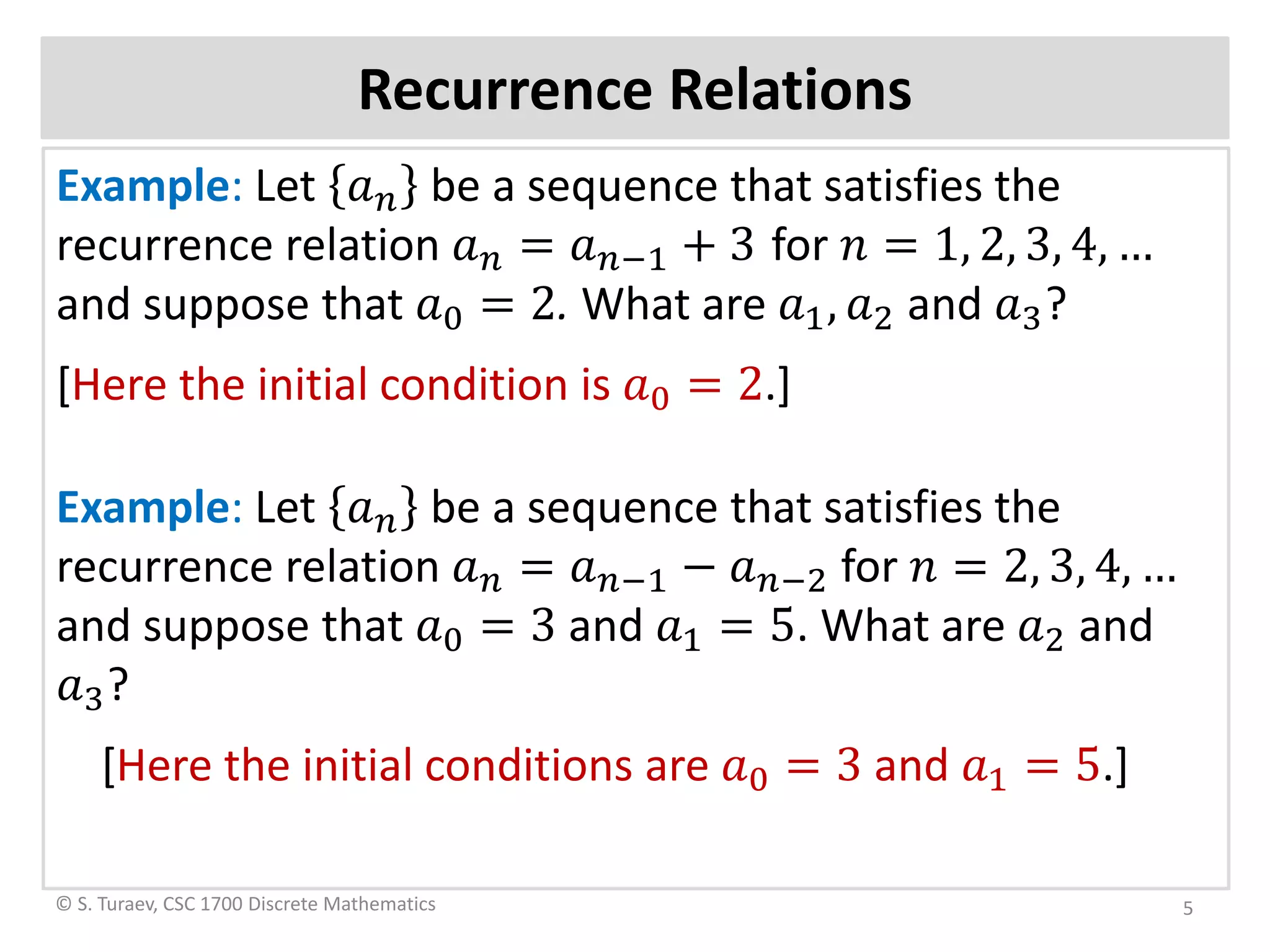 Recurrence relations | PDF | Chemistry | Science