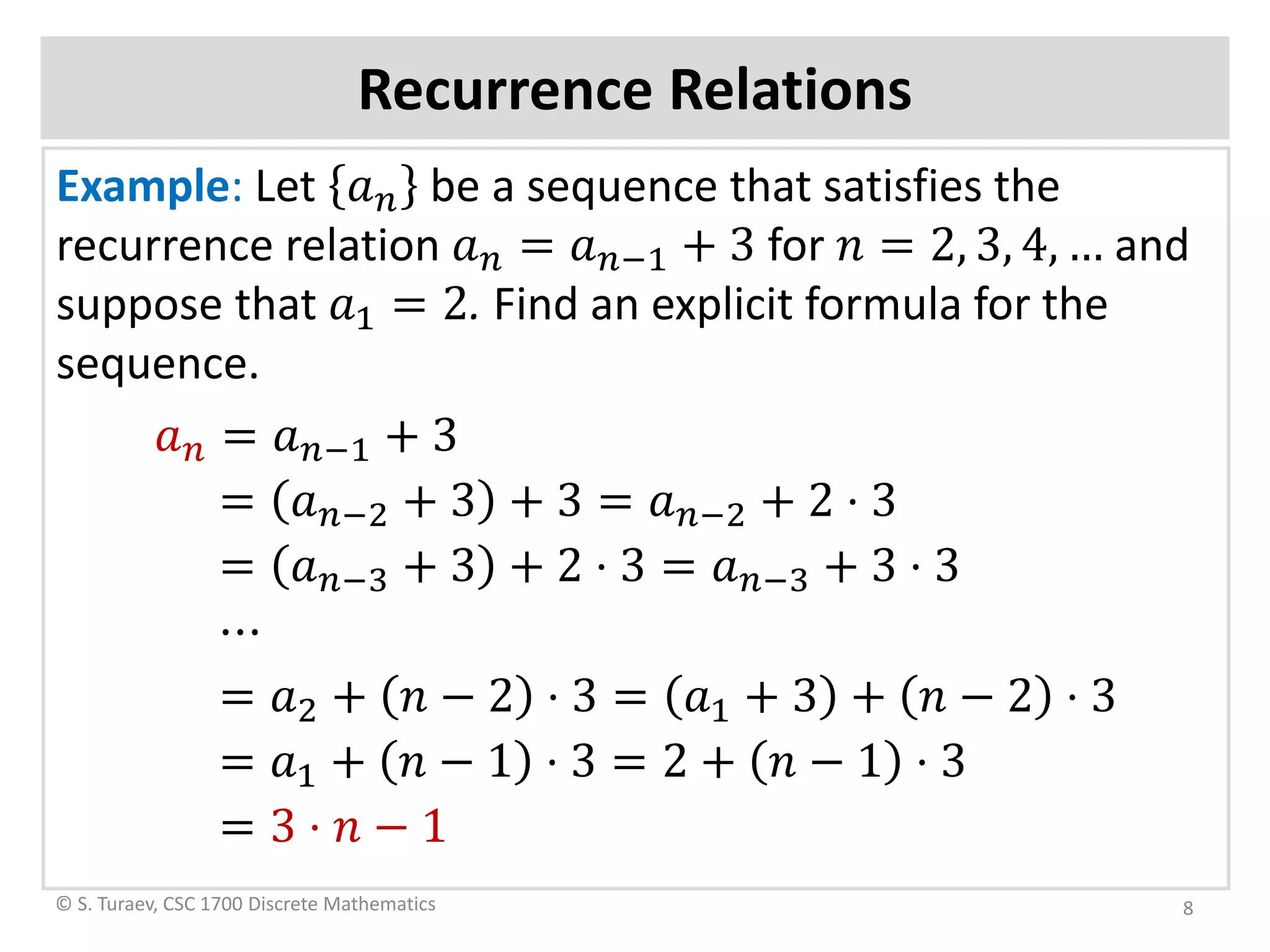 Recurrence relations | PPT