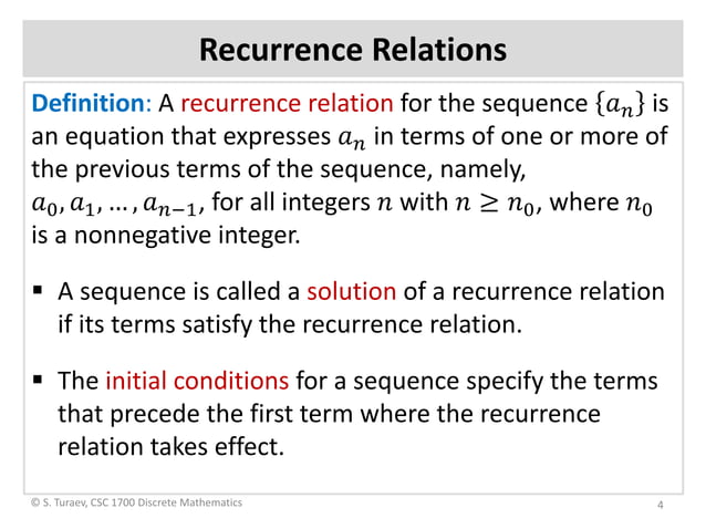 Recurrence relations | PDF | Chemistry | Science