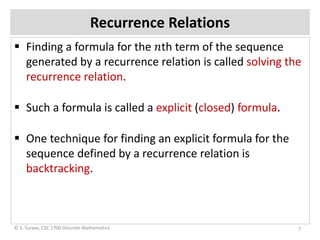 Recurrence relations | PDF