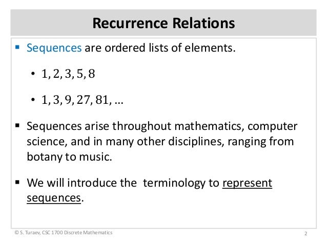 Recurrence Relations