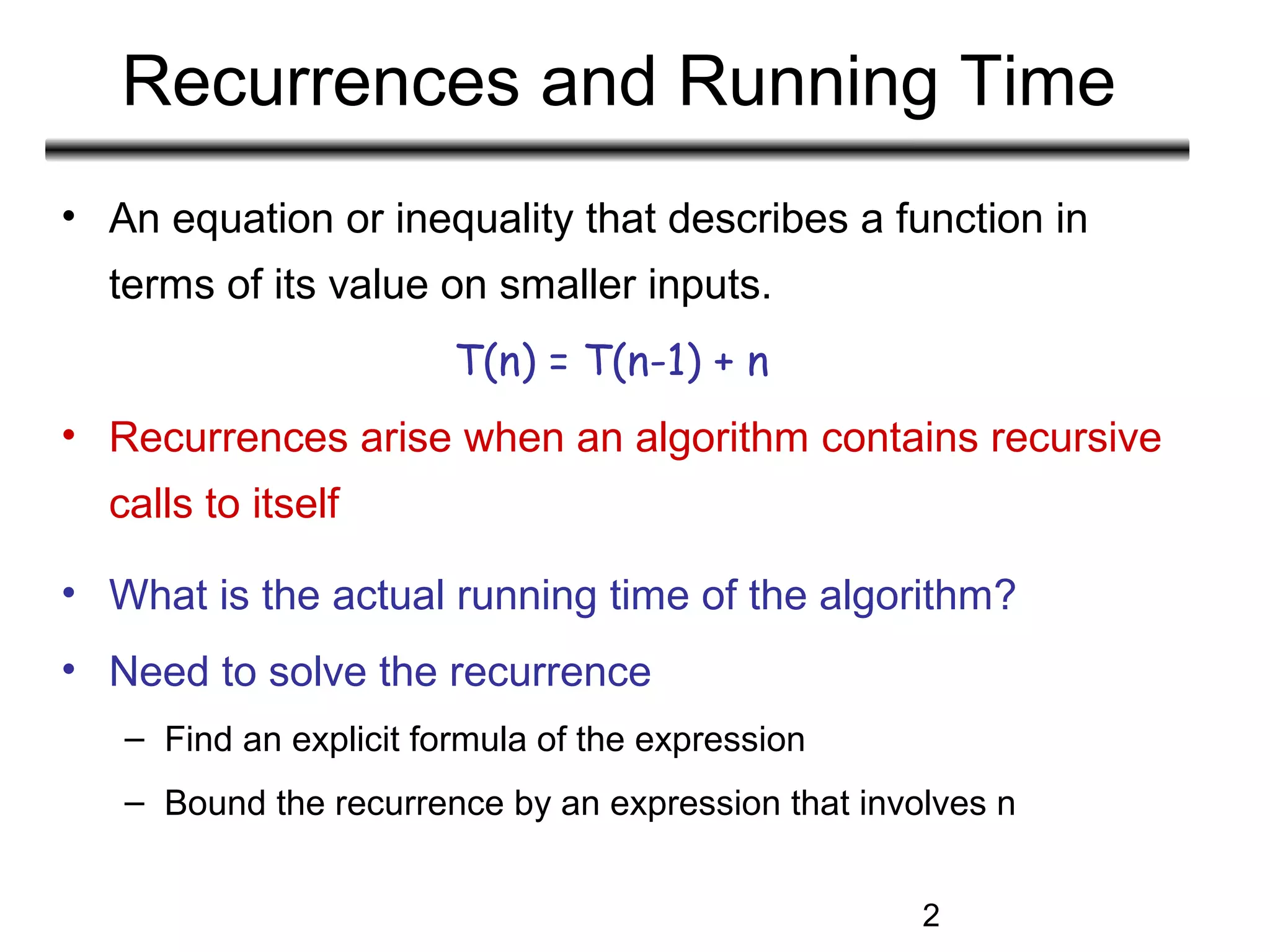 Recurrences | PPT