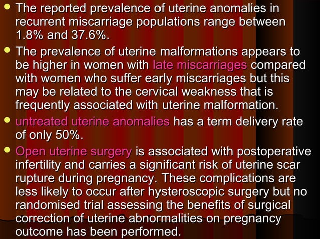 Recurrent miscarriage guidelines | PPT