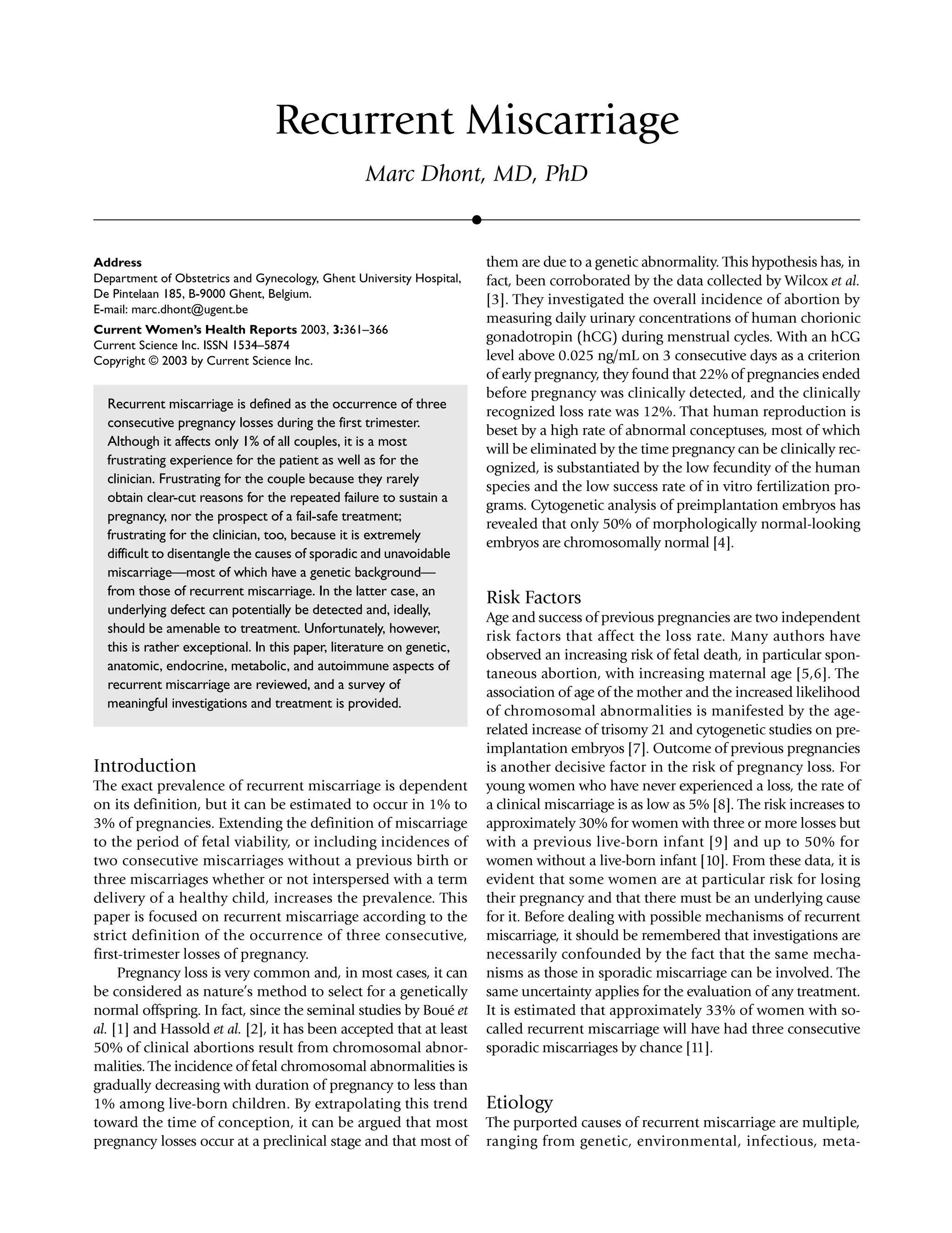 Miscarriage | PDF