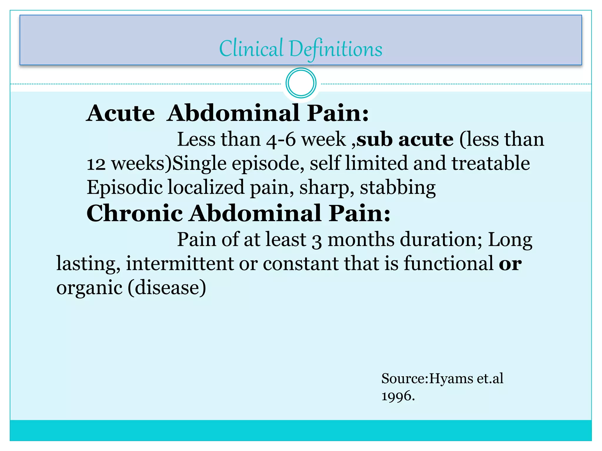 Recurrent abdominal pain in children | PPTX