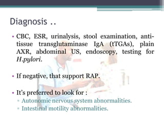Recurrent abdominal pain in pediatrics | PPTX