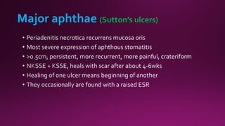 Recurrent aphthous stomatitis | PPTX