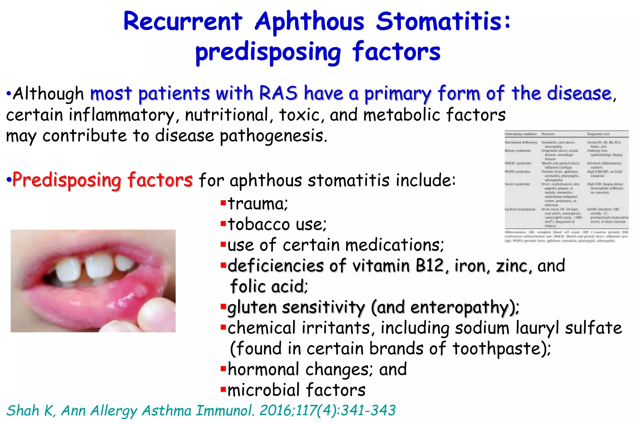 Recurrent aphthous stomatitis | PPTX