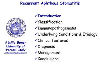 Recurrent aphthous stomatitis | PPTX