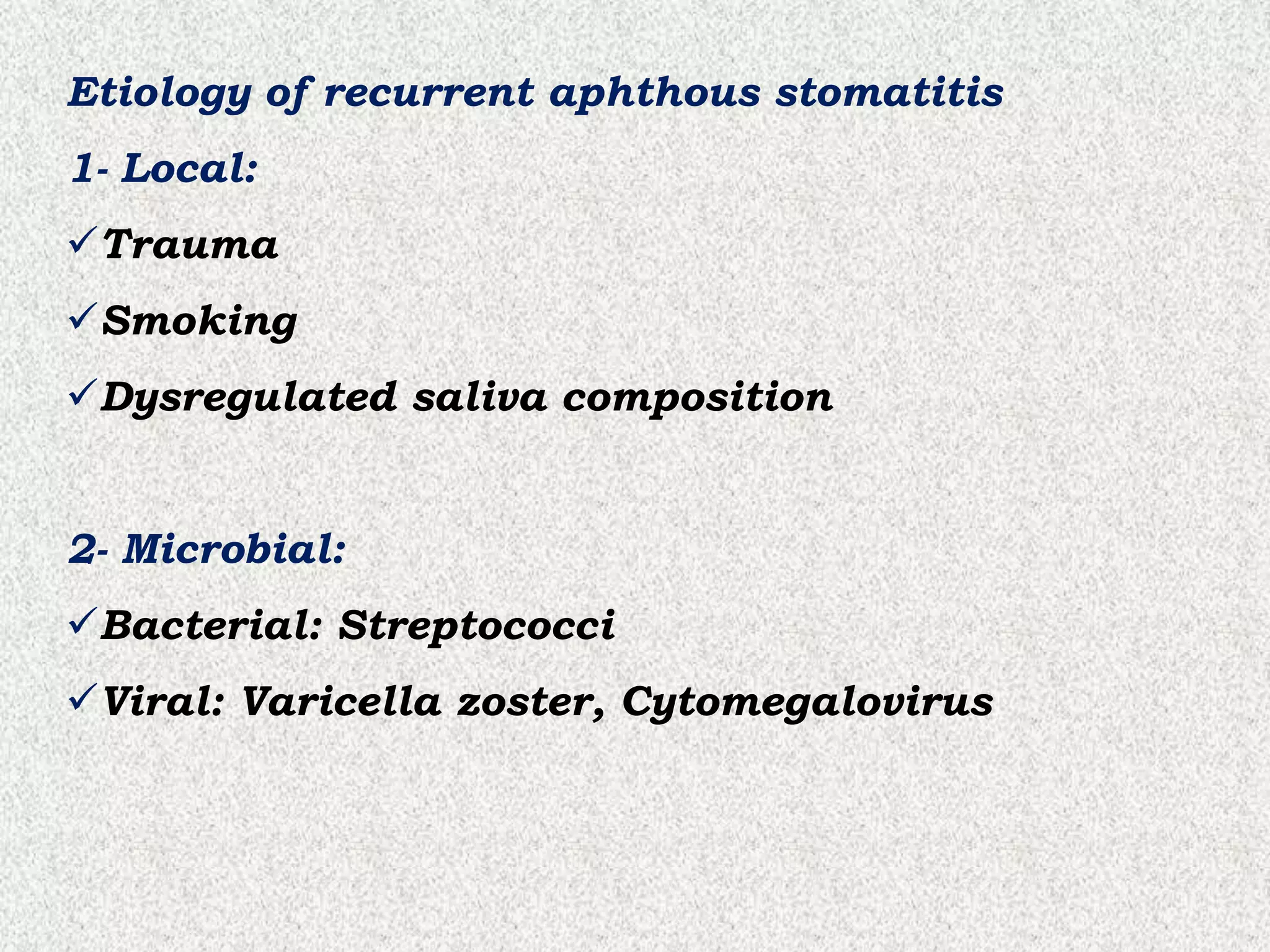 Recurrent aphthous ulcers (RAS).pptx