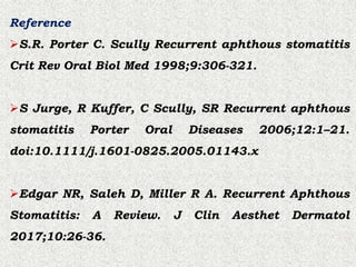 Recurrent aphthous ulcers (RAS).pptx
