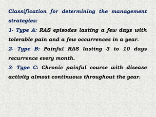 Recurrent aphthous ulcers (RAS).pptx