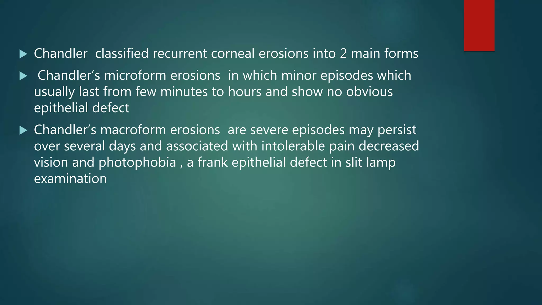 Recurrent corneal erosions and ptk | PPTX