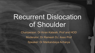 Recurrent Dislocation of Shoulder.pptx