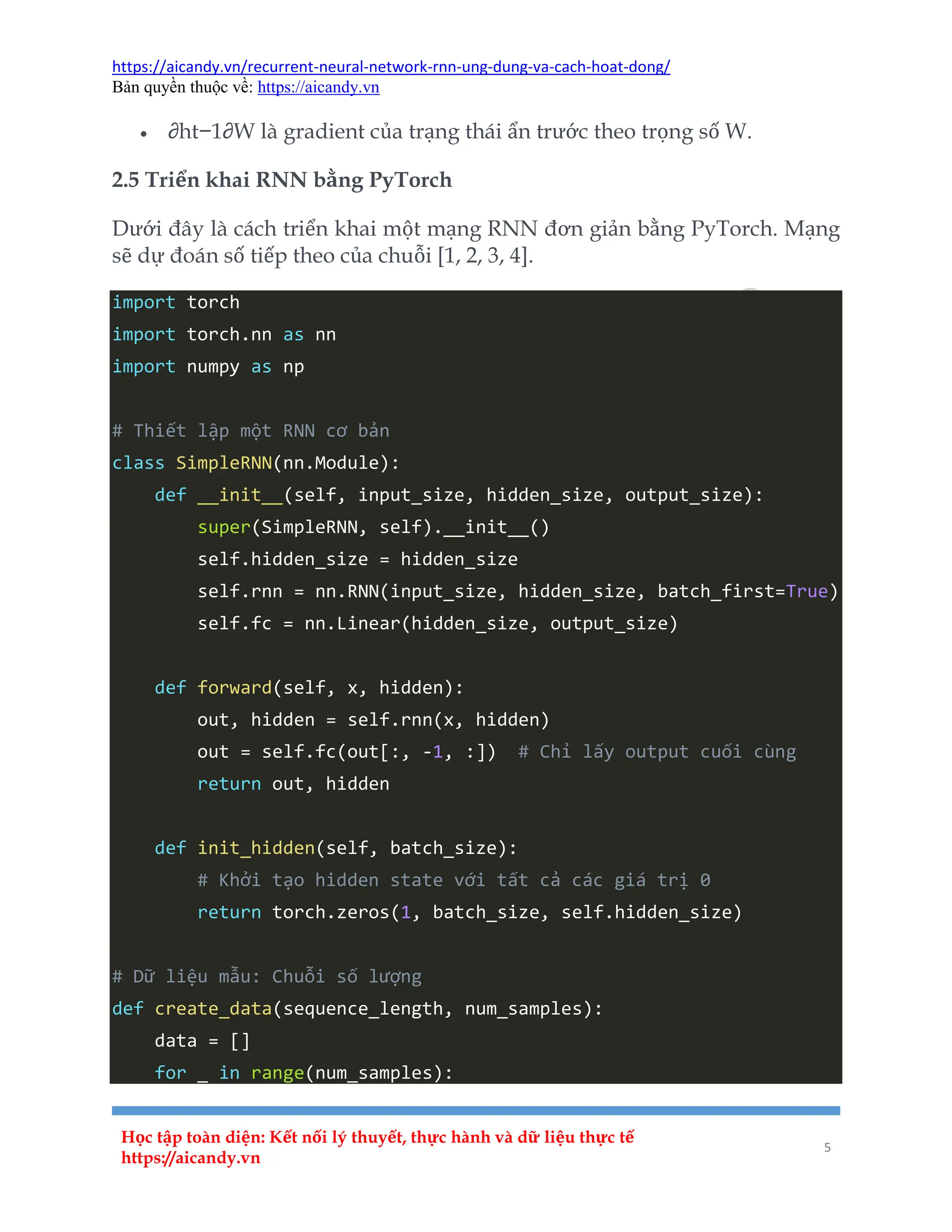 Recurrent Neural Network (RNN) - Ứng dụng và cách hoạt động.pdf
