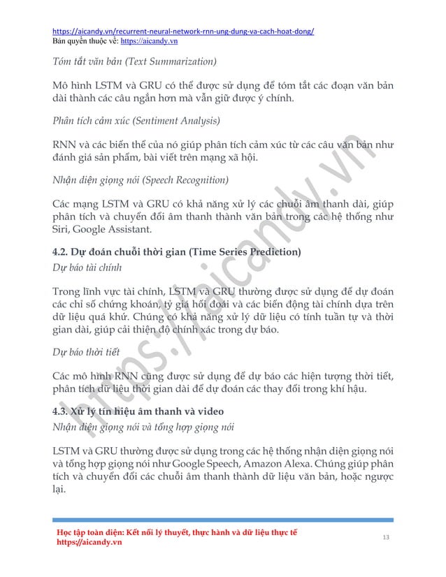 Recurrent Neural Network (RNN) - Ứng dụng và cách hoạt động.pdf