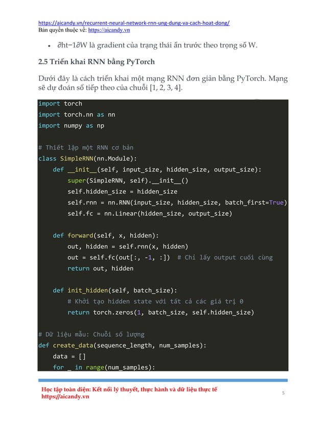 Recurrent Neural Network (RNN) - Ứng dụng và cách hoạt động.pdf