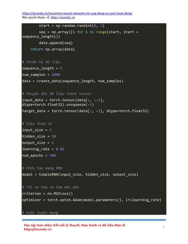 Recurrent Neural Network (RNN) - Ứng dụng và cách hoạt động.pdf