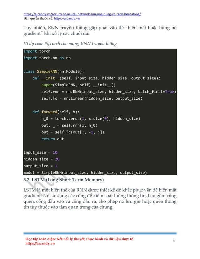 Recurrent Neural Network (RNN) - Ứng dụng và cách hoạt động.pdf