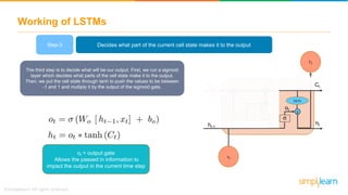 Recurrent Neural Network (RNN) | RNN LSTM Tutorial | Deep Learning Course | Simplilearn | PPTX
