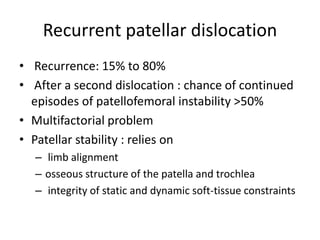 Recurrent Patellar Instability | PPTX