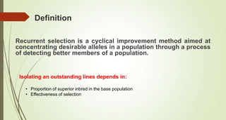 recurrent selection and its application in self pollinated crop.pptx ...