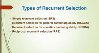 recurrent selection and its application in self pollinated crop.pptx ...