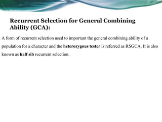 Recurrent selection sca1 | PPTX