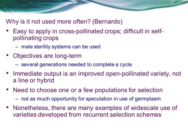 Recurrent Selection Sca1 Ppt