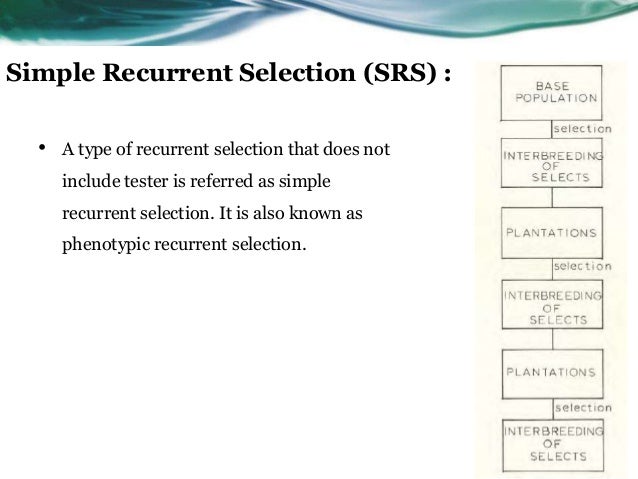 Recurrent Selection Sca1