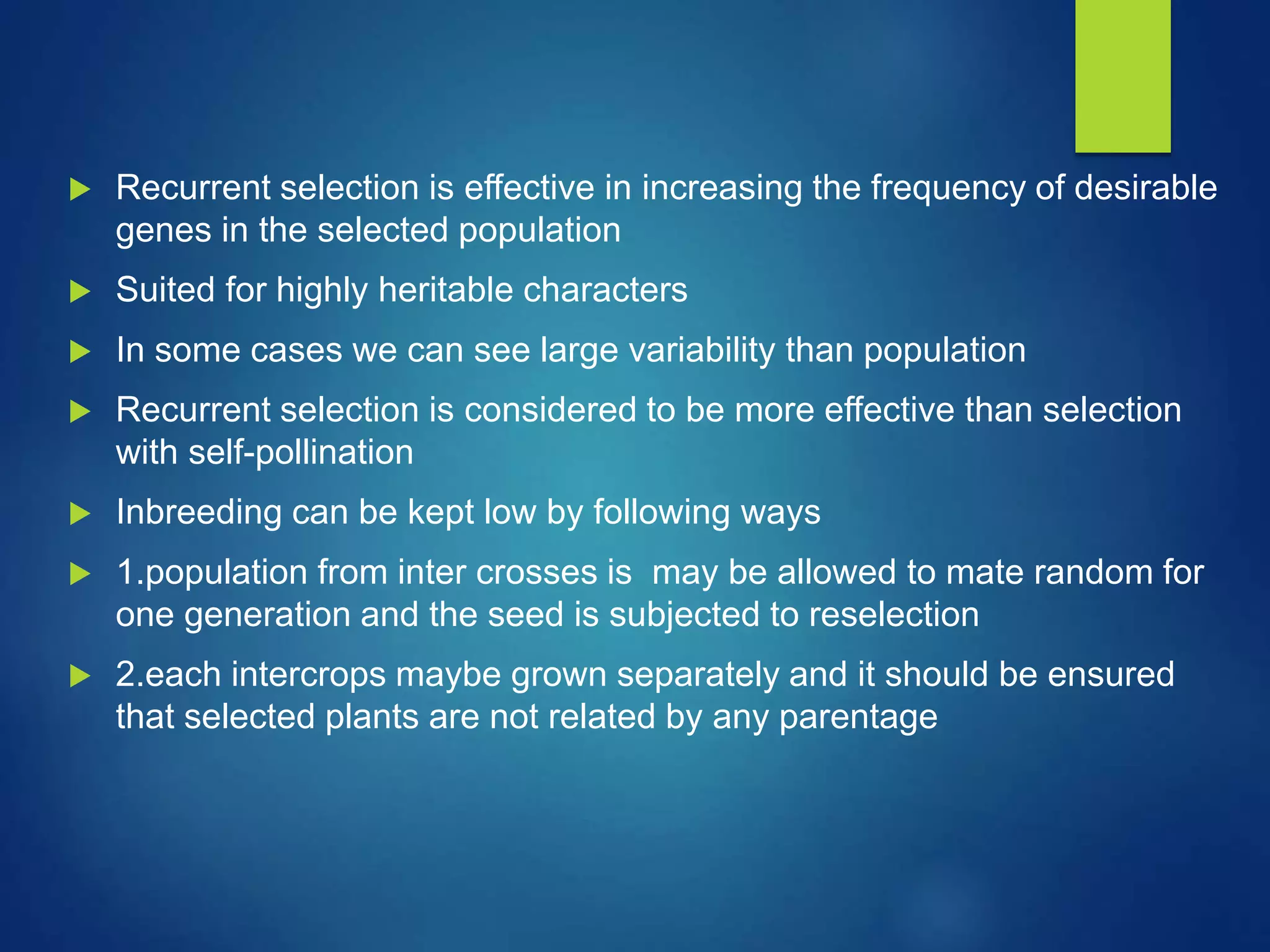 Recurrent selection schemes | PPTX