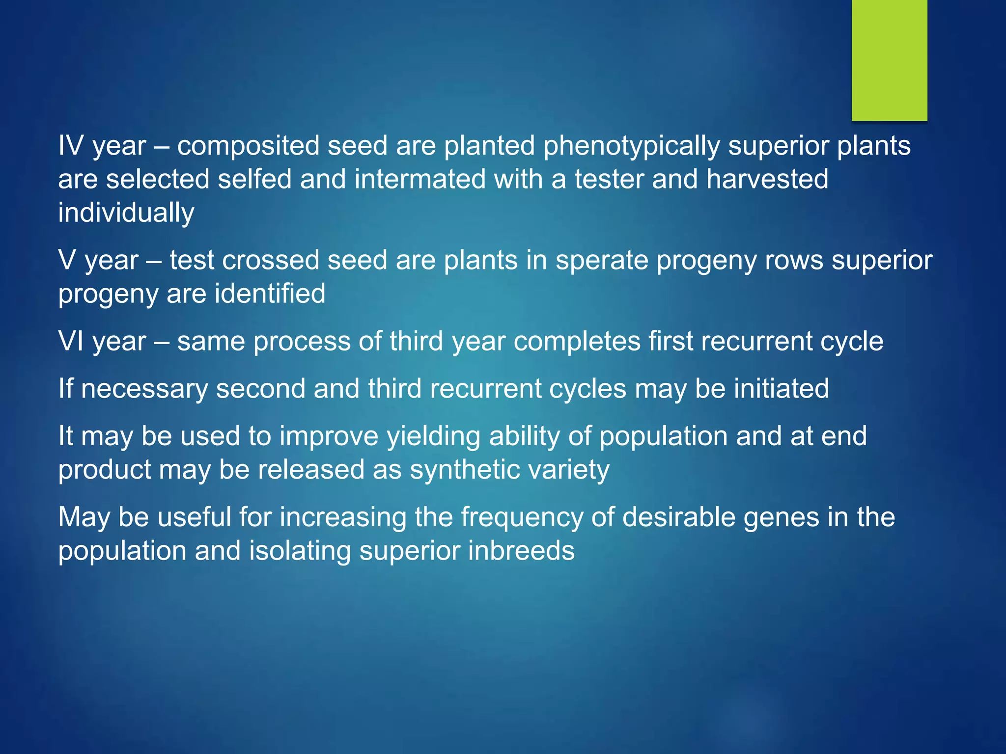 Recurrent Selection Schemes Pptx Genetics Science