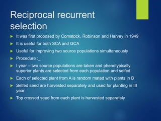 Recurrent selection schemes | PPTX
