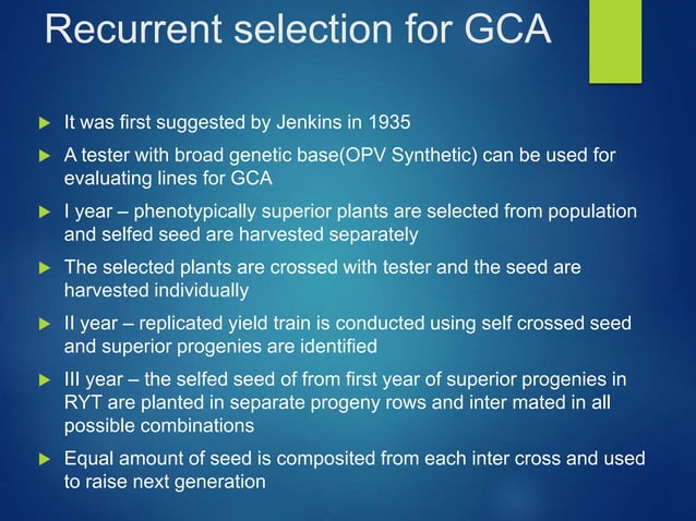 Recurrent Selection Schemes Pptx Genetics Science