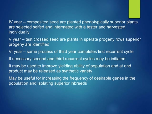 Recurrent Selection Schemes Pptx Genetics Science
