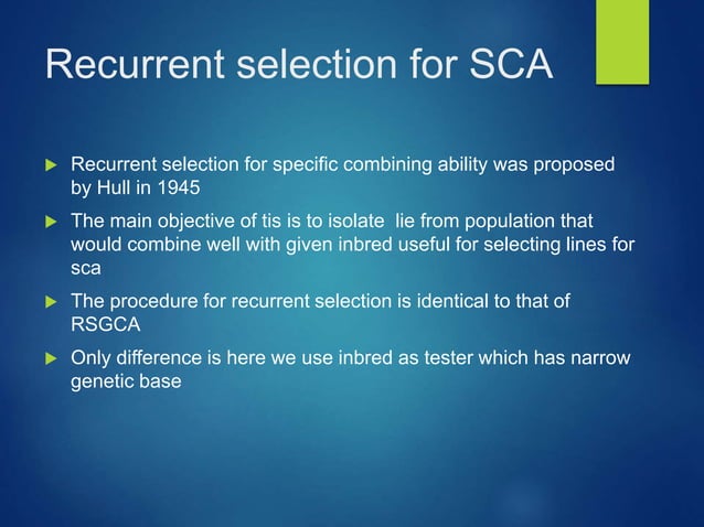 Recurrent Selection Schemes Pptx
