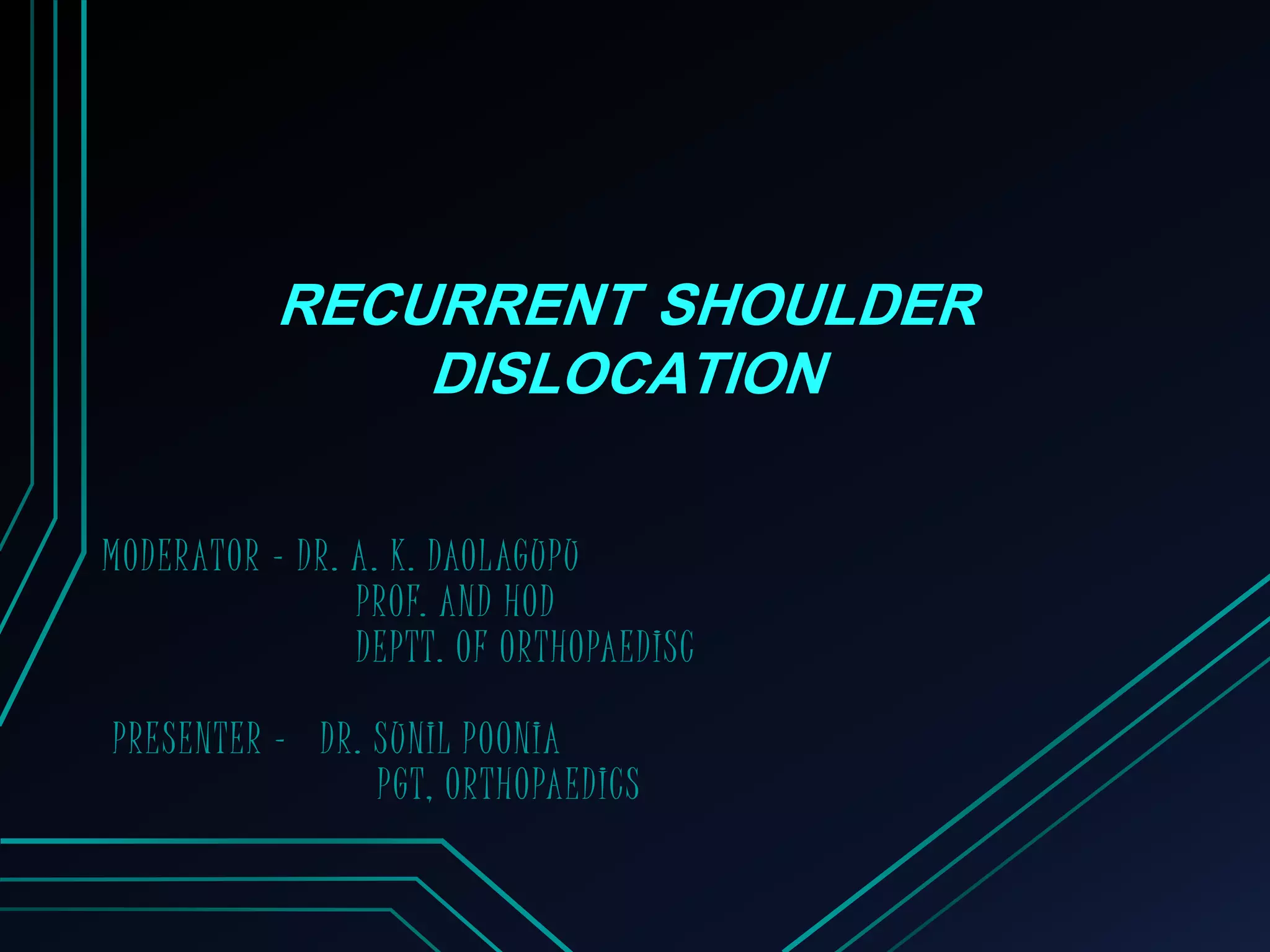 Recurrent shoulder dislocation | PPTX