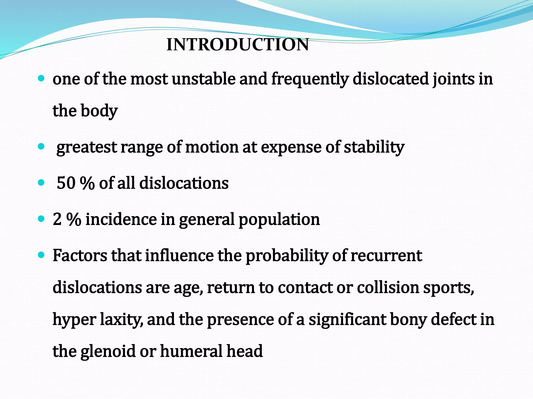 Recurrent Shoulder Dislocation | PPTX