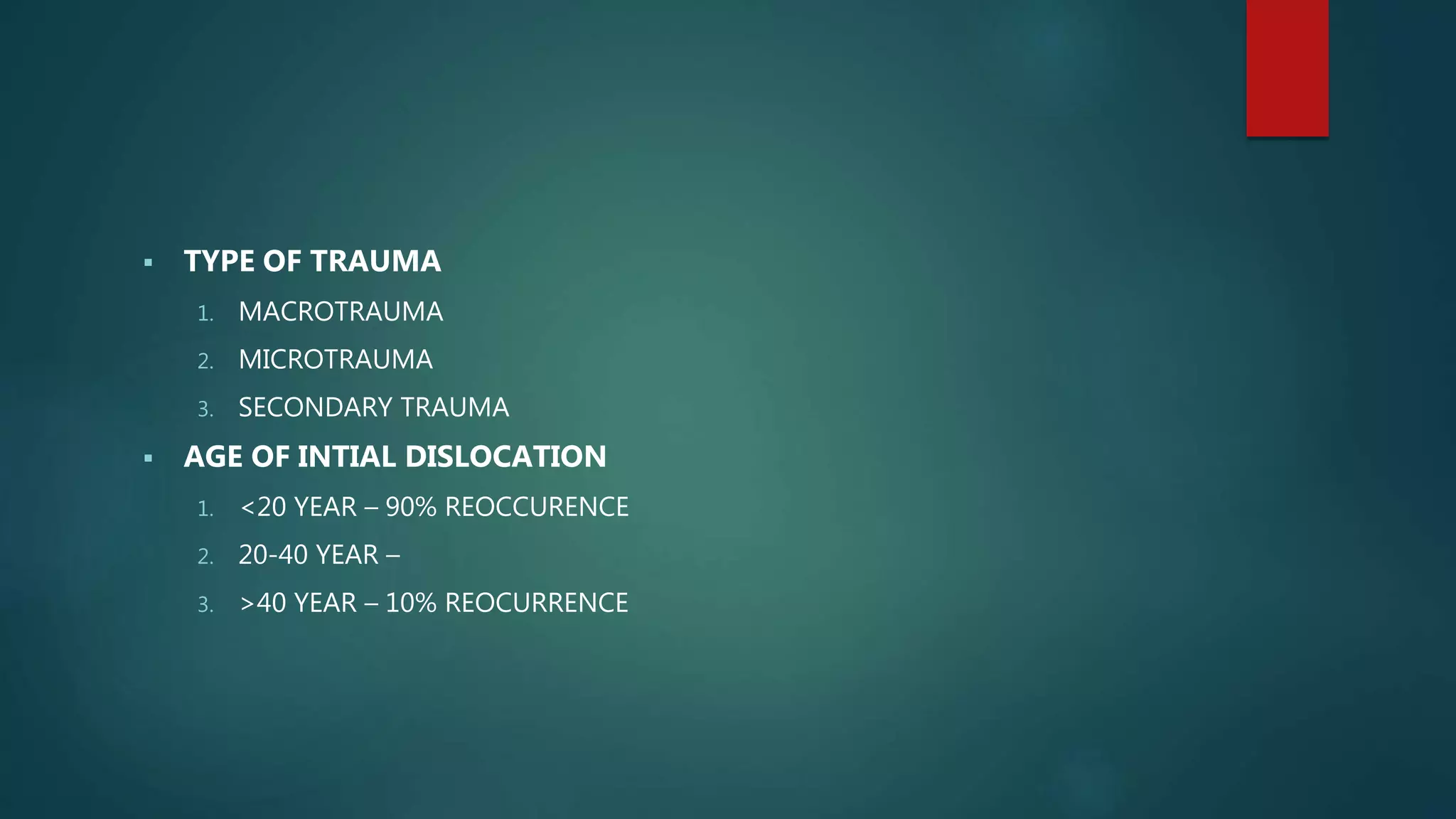 Recurrent shoulder dislocation and management | PPTX