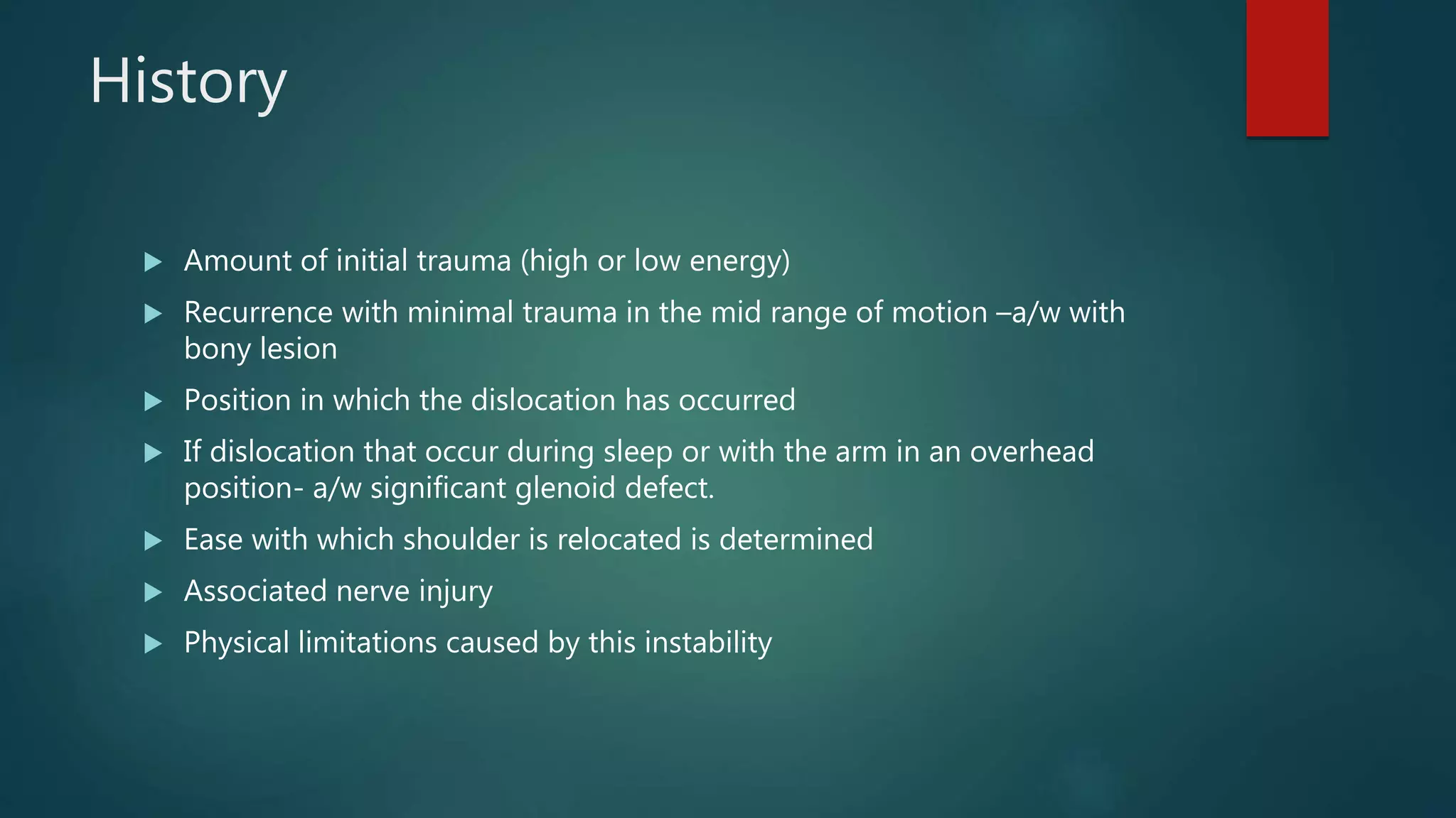 Recurrent shoulder dislocation and management | PPTX