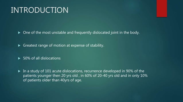 Recurrent shoulder dislocation and management | PPTX