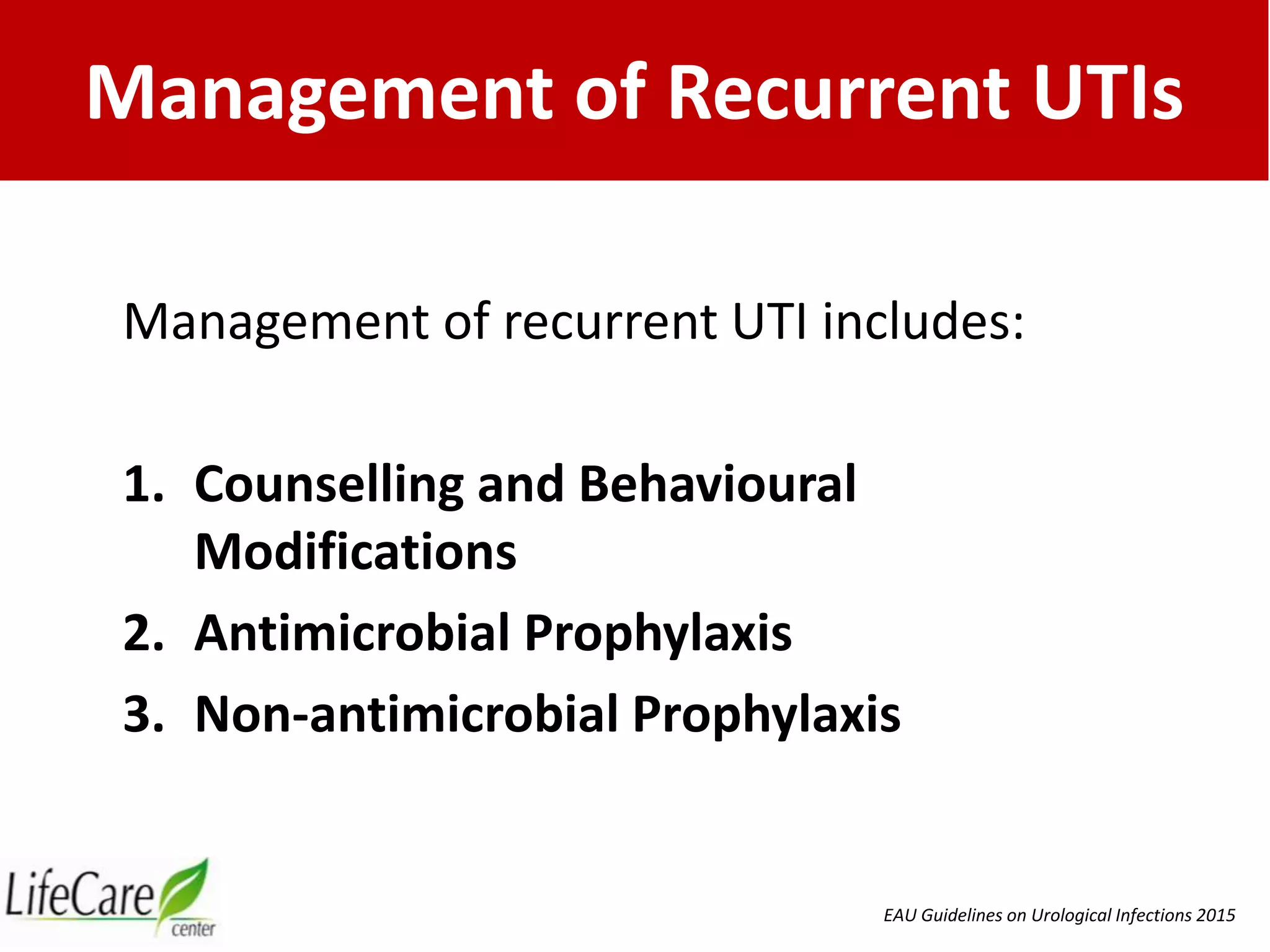 Management of RECURRENT URINARY TRACT INFECTION, Dr. Sharda Jain, Dr ...